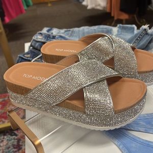 TOP Moda | Shoes | Top Moda Rhinestone Sandal | Poshmark